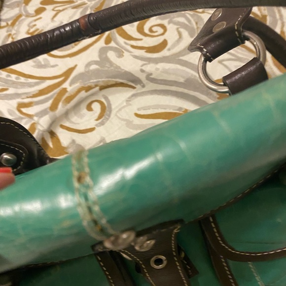 Sophia Visconti | Bags | Vintage Sophia Visconti Green Leather Satchel ...